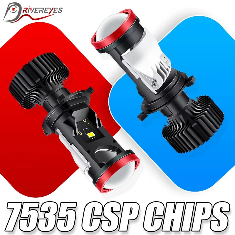 2 шт. 1000 Вт Y7D H4 супер яркие светодиодные фары автомобиля H4 мини-лампа для линз проектора 6000k 300000 Турбовентилятор дальнего и ближнего света LM LED 7535 CSP