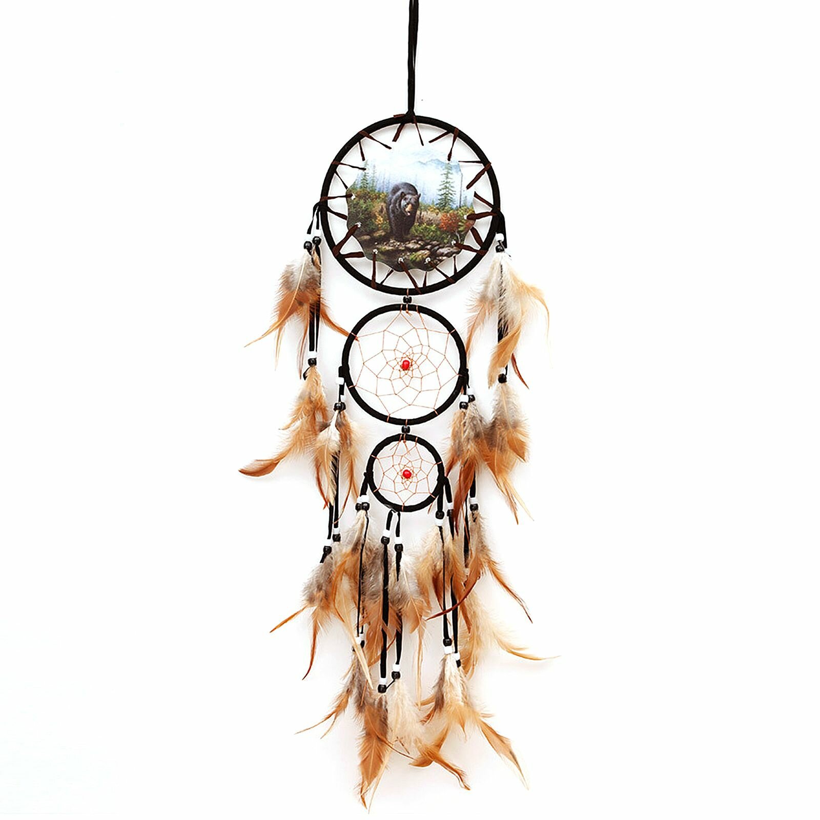 Кулон-ловец снов A3 bear Бежевый в стиле ретро в индийском стиле, украшение для дома ручной работы