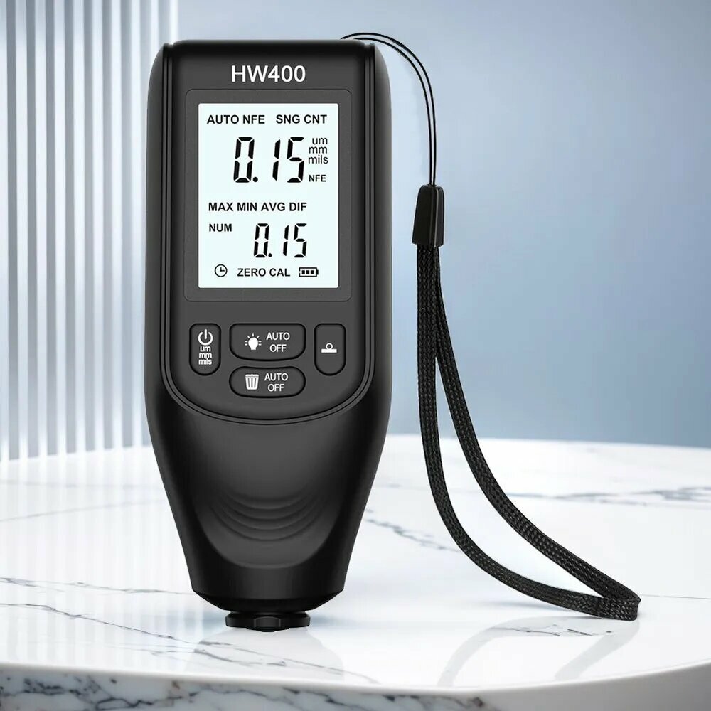 0-2000UM Цифровой измеритель толщины покрытия FE/NFE втомобильный тестер толщины пленки краски