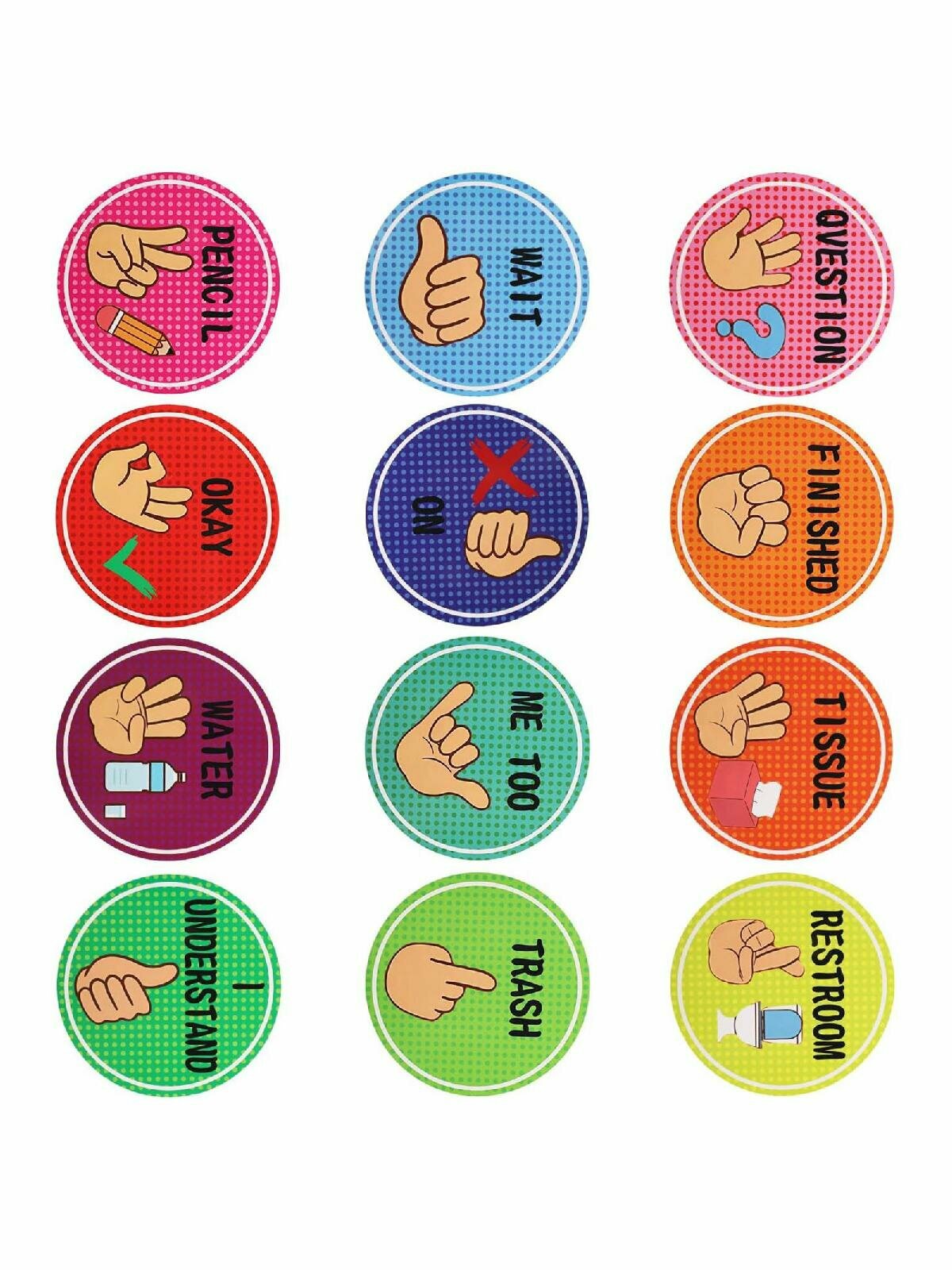 Набор из 12 образовательных наглядных плакатов-подсказок для оформления вывесок связи в классе