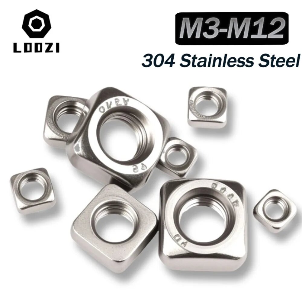 Гайки квадратные LOOZI M6 из нержавеющей стали, 20шт