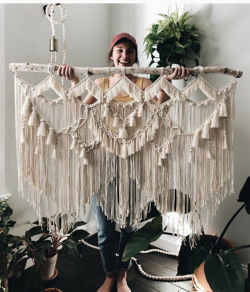 Скандинавский гобелен, ручная работа, настенное украшение, холст с кисточками, мягкий декор для гостиницы, ресторана, гостиной, прикроватной тумбочки, свадьбы, королевский стиль