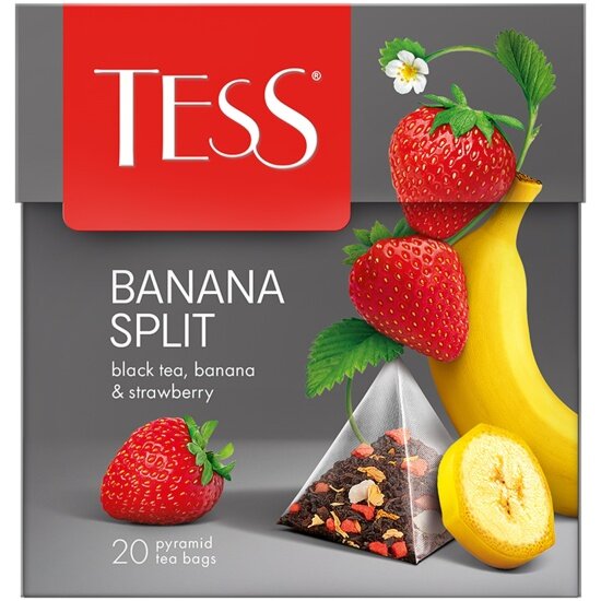Чай Tess BANANA SPLIT черный ароматизированный 20 шт, пирамидки
