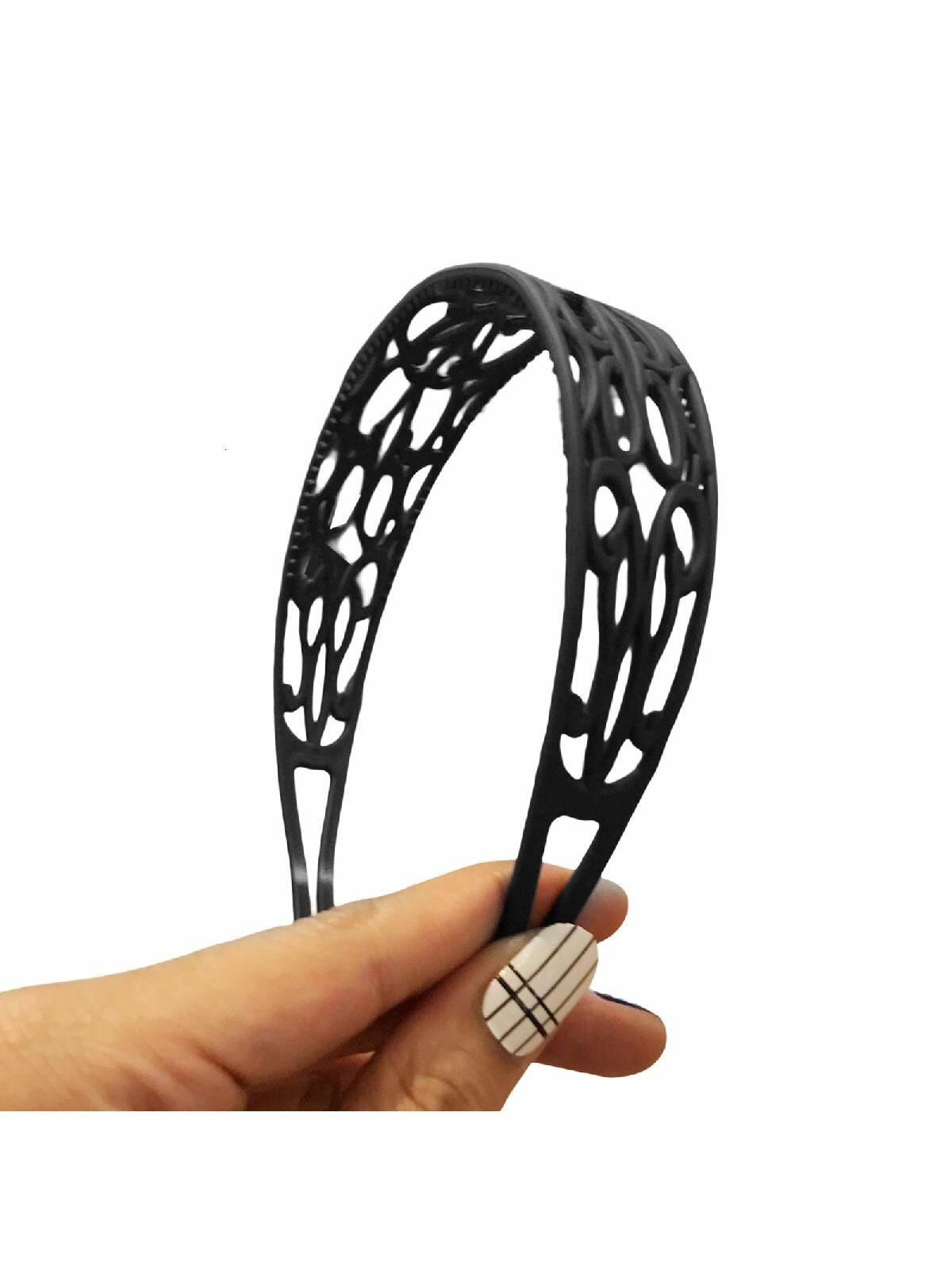 Матовый ободок для волос с зубцами для женщин широкий ободок для спа, Черный