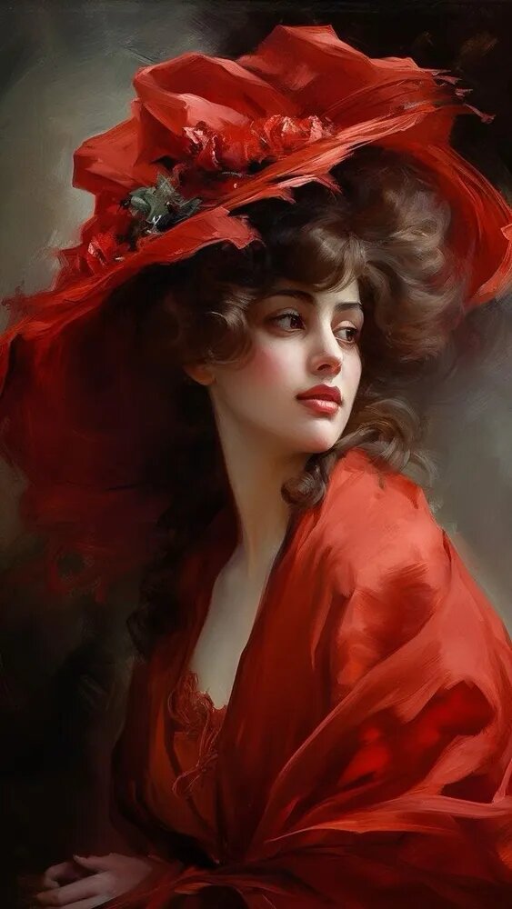 Алмазная Мозаика "Девушка В Шляпе" 40х50 См Алмазная Вышивка / Картина Стразами Подарков / Украшения