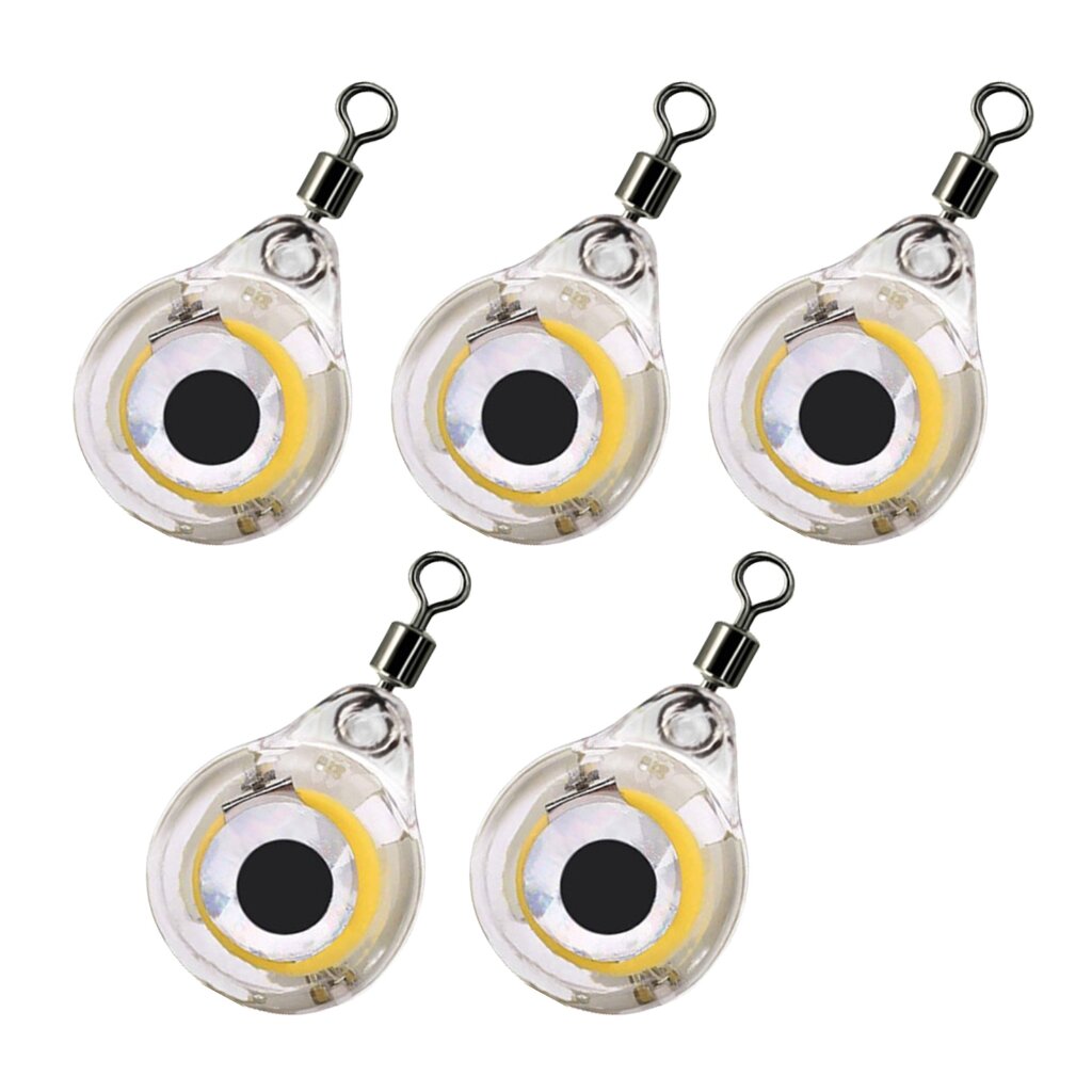 5шт светодиодных световых аттрактантов для рыбалки Водонепроницаемые Световые приманки для подводной рыбалки с глубоководными каплями Легкие Приманки для подводной рыбалки Легкие Аттрактанты