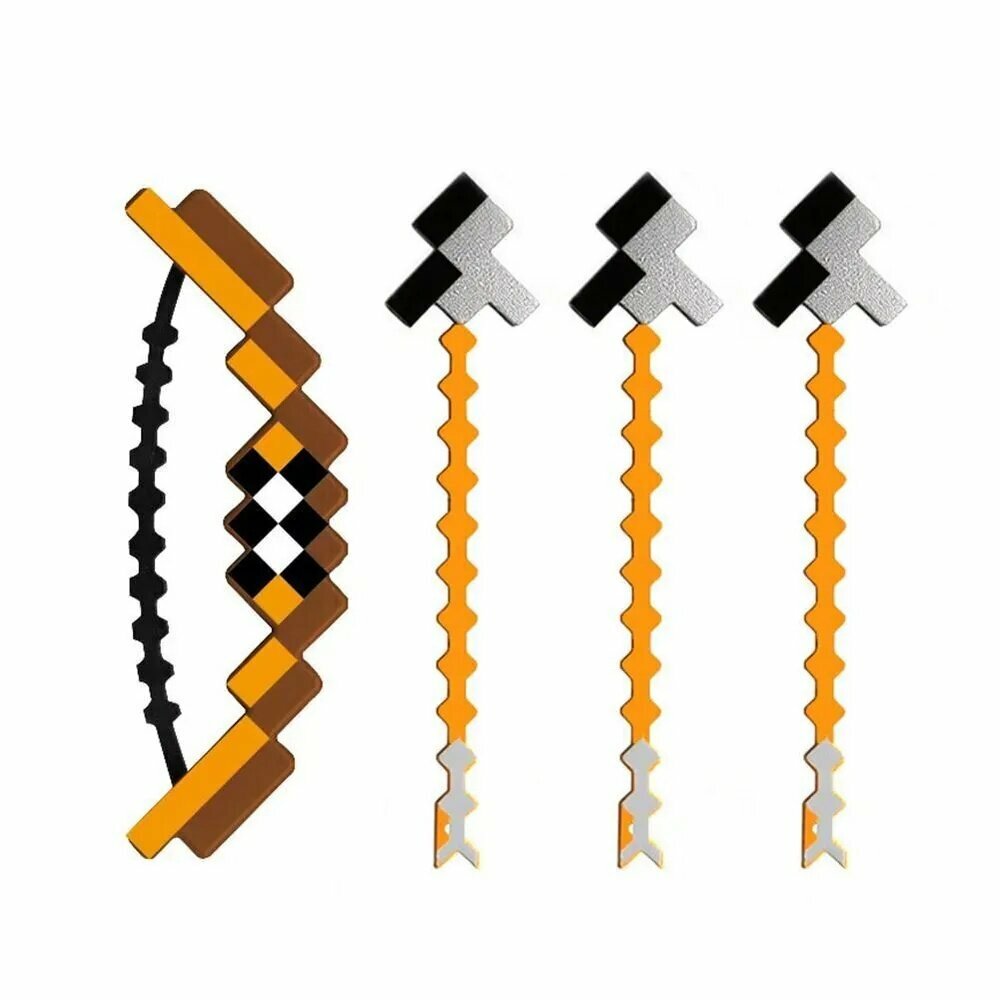 Пиксельный лук со стрелой из Майнкрафт