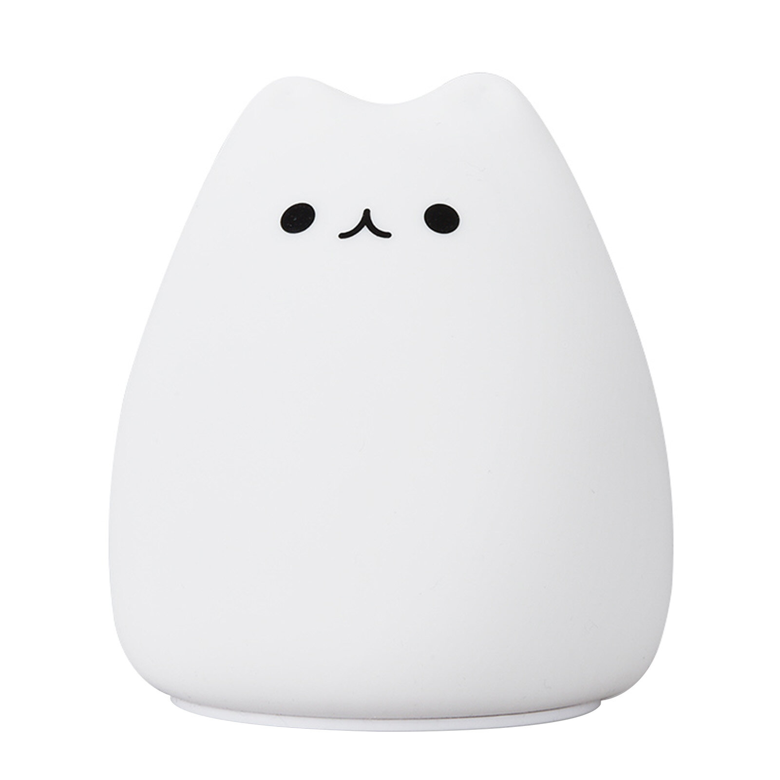 LED Battery Night Light LED Color Changing Children's Bedroom Ambient Night Light Tap Light, Model: LJC-124, Color: white, Light color: colorful, Style: smile cat\lovely cat\clever cat(optional), Material: silicone + ABS, Voltage: 4.5V, Power: 0.3W,