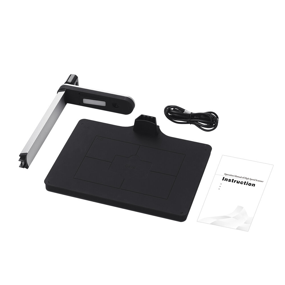 Документ-камера HD, 10 Мп, две камеры с ИИ, LED, A4, запись видео, экспорт в PDF, для Windows.