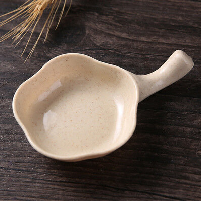 Экологичная соломенная тарелка с ручкой соусная белая для соусов и заправок кухонная посуда