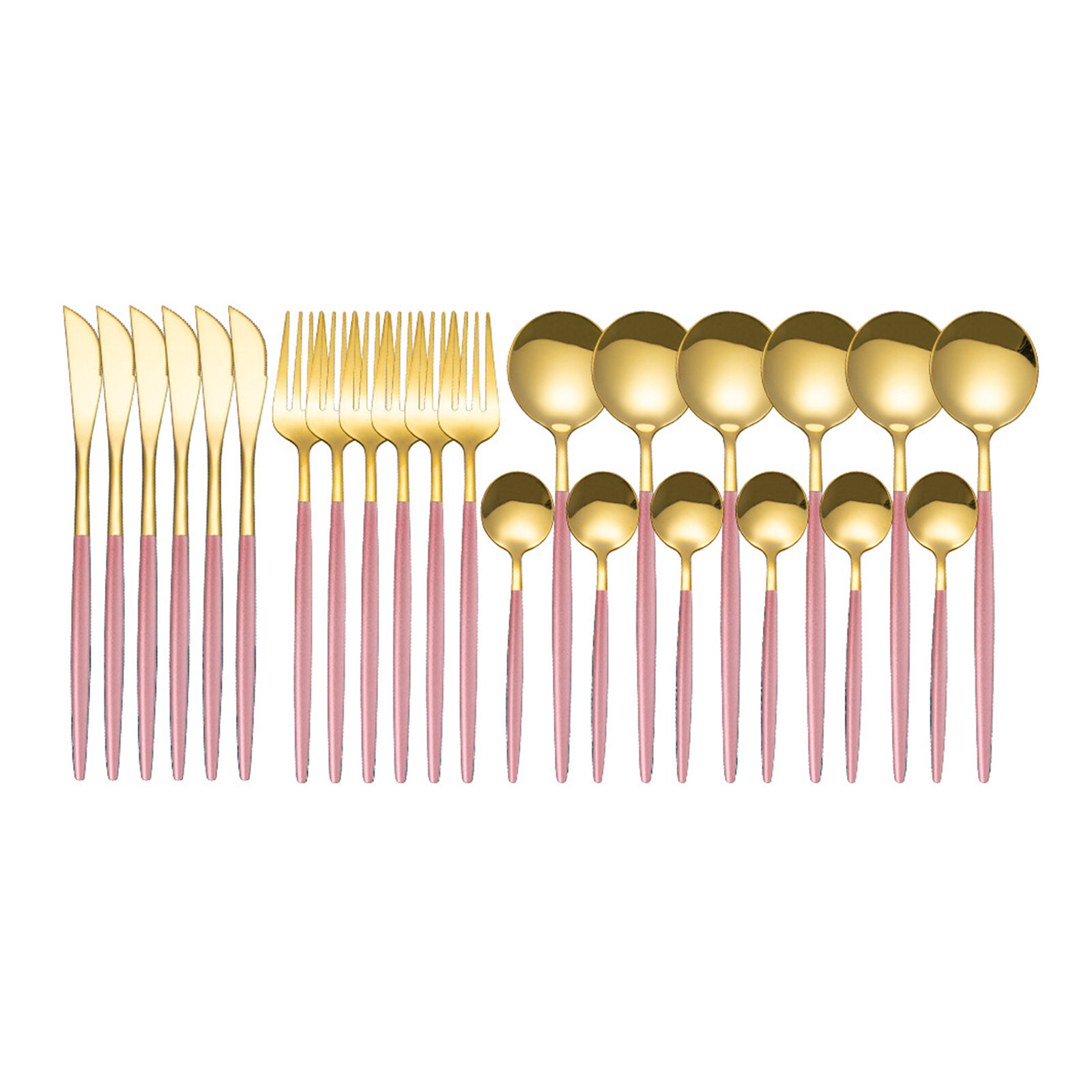 Набор посуды из нержавеющей стали 24 штуки, кухонный набор столовых приборов, нож, ложка, плоские приборы, посуда, минималистичная серебряная посуда, цвета: Белый Золото, Белый Серебро, Розовое Золото, Розовое Серебро, Черное Золото, Черный, Черное
