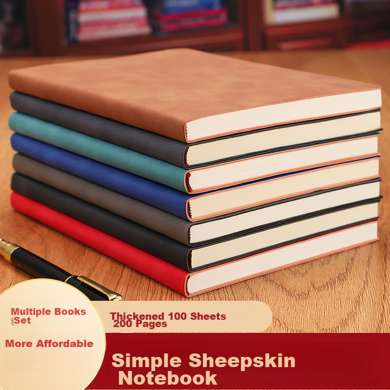 [Lowest Price Online] Xutong Notebook A5 Thick Journal Business Sheepskin Cover Vintage Notebook Work Diary Meeting Minutes Book Office Stationery Customizable
