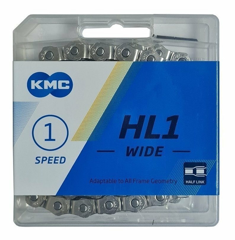Цепь KMC HL1 WIDE Half Link 1скор. 1/2х1/8 100L Silver для BMX и Single Speed велосипедов (BHL1WN100)