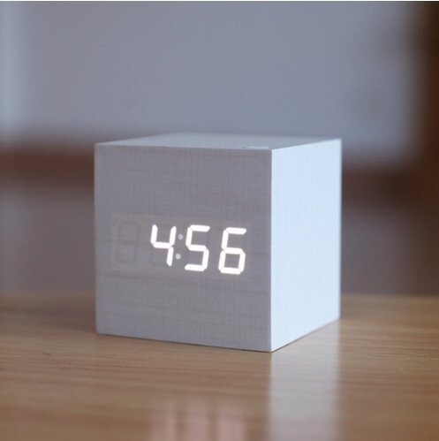 Настольные часы Source, деревянные, LED, электронные, будильник, ретро, цифровые, умные, с голосовым управлением, деревянные часы