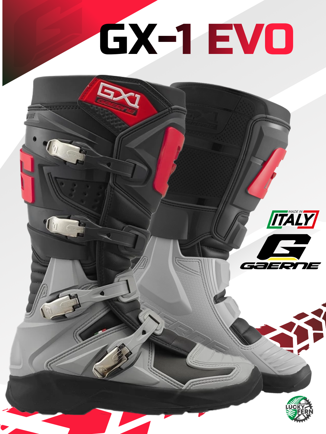 Мотоботы Gaerne GX1 Evo Anthracite/Grey/Red 41