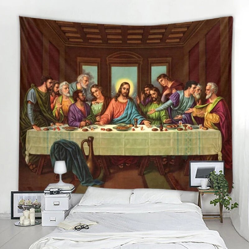 Гобелен "Тайная вечеря", полиэстер 200x300cm, бордовый