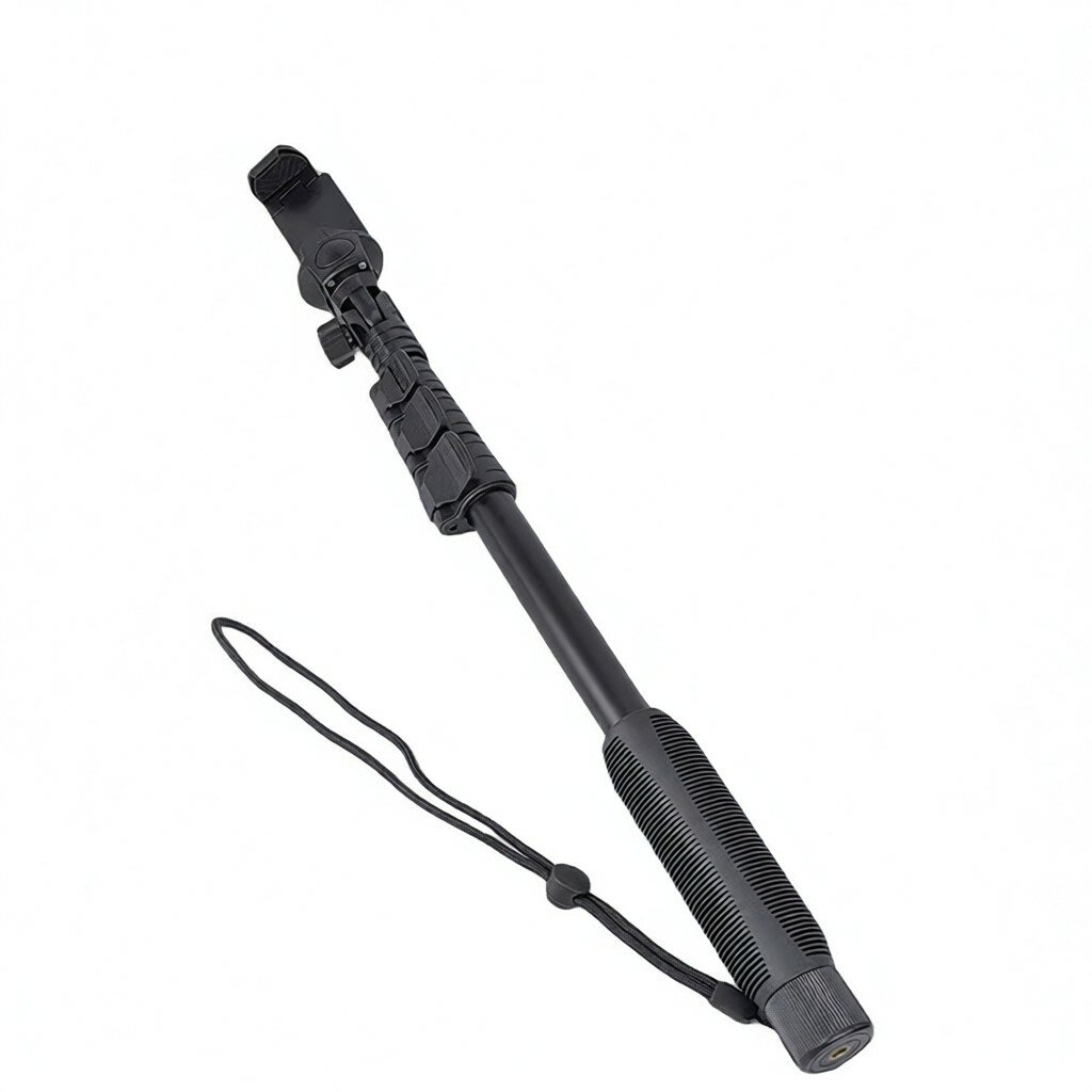 YUNTENG YT-188 Монопод Самостоятельная Палка для Селфи Раздвижной 1/4 дюйм Винт Длина Регулируемая 38см-128см с Креплениями для Мобильных Телефонов, Алюминиевый сплав + ABS, Вес 274г, В комплект входят: 1 Монопод, 1 Крепление для телефона, 1 Ремень для