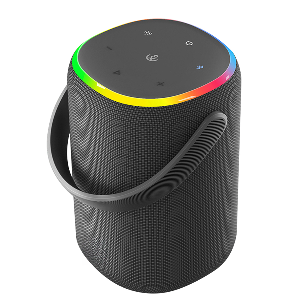 Беспроводной динамик BT IPX7 водонепроницаемый 18ч батарея 60W мощность двойное подключение RGB свет режимы звука True Stereo 168x110x110mm 1000g 6600mAh TypeC 5V/2A V5.3 10M