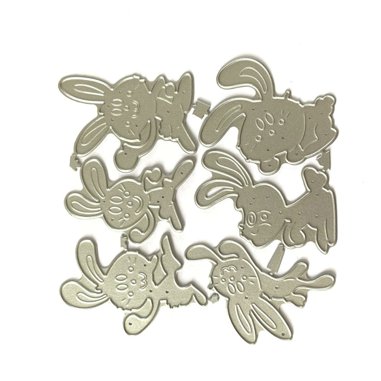 Трафареты для вырезания цветов из картона, Шесть милых кроликов 171