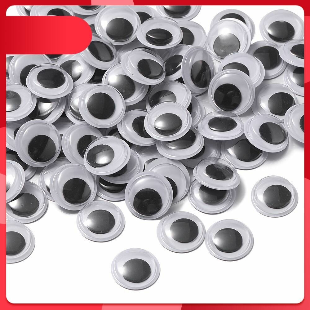 Глазки для игрушек, творчества самоклеящиеся, глазки наклейки 10мм, 100шт