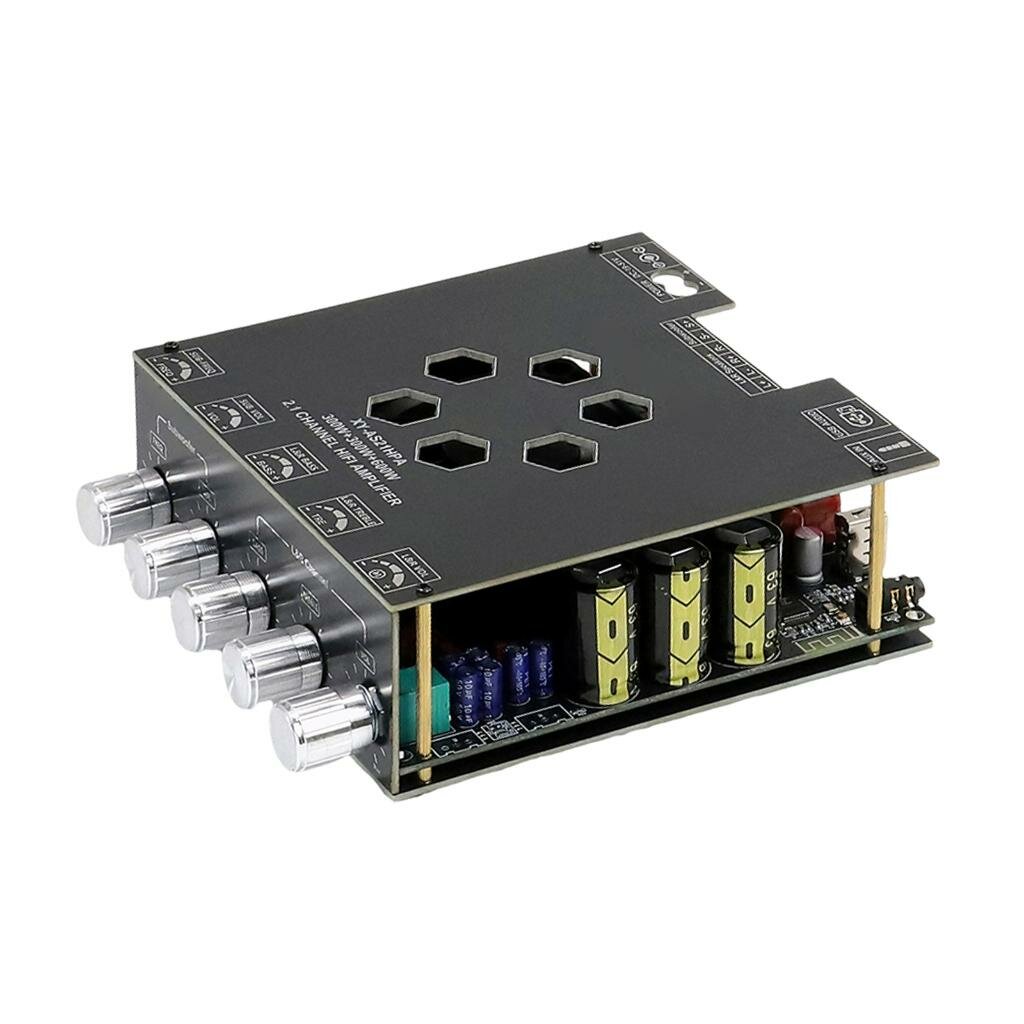 2.1-канальный цифровой усилитель с сабвуфером, 300 Вт x 2, 600 Вт, Интегрированная оболочка