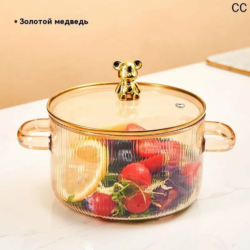Кастрюля, Закаленное стекло, Стекло, 1,75 л, 1 шт