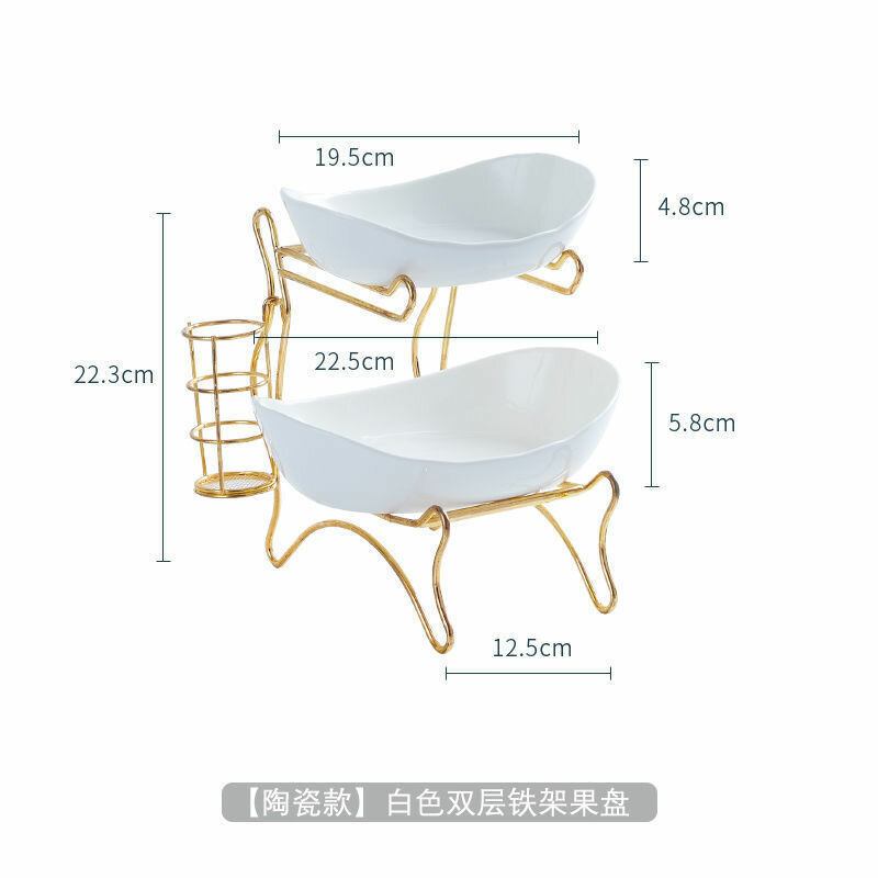 Креативная трехслойная многослойная фруктовая тарелка в европейском стиле, керамическая тарелка для сухофруктов, бамбуковая деревянная подставка, домашняя закусочная тарелка, поднос для конфет, фруктовая корзина