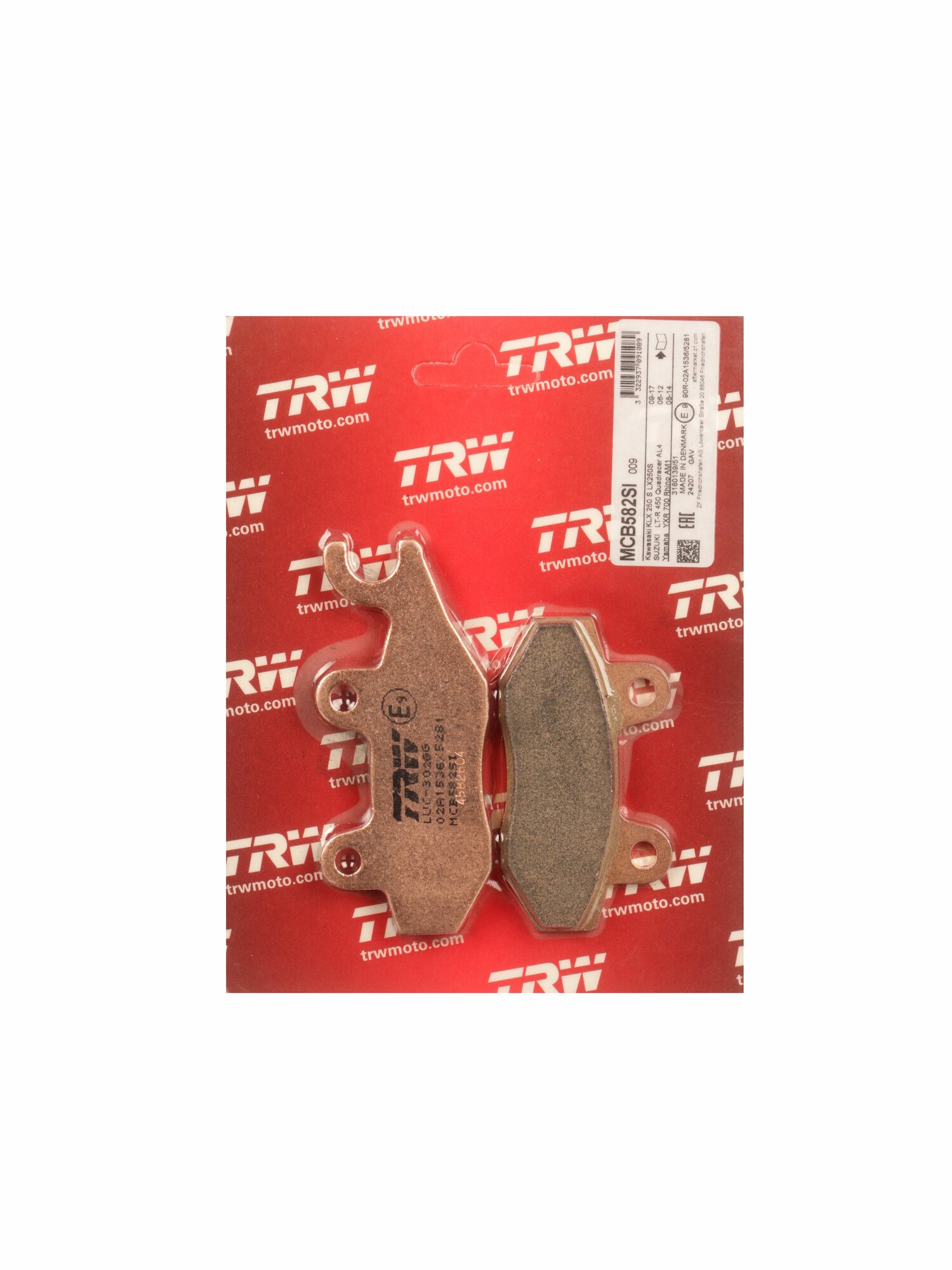 Колодки тормозные дисковые для мото TRW (MCB582SI)