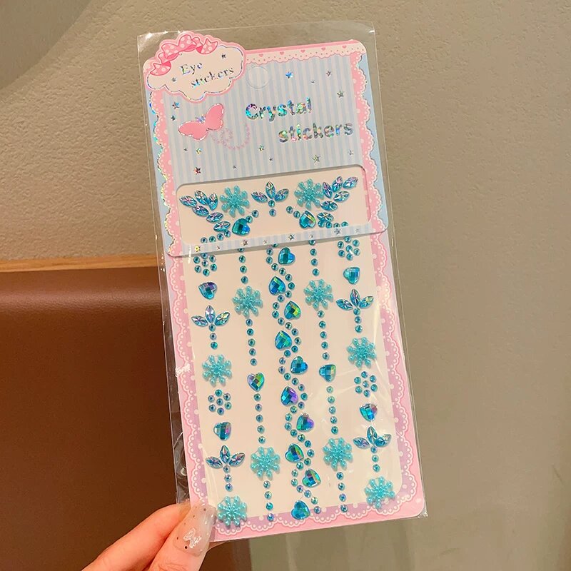 Детские наклейки с алмазами для лица, наклейки для сценического макияжа для девочек, наклейки для рисования на лице для