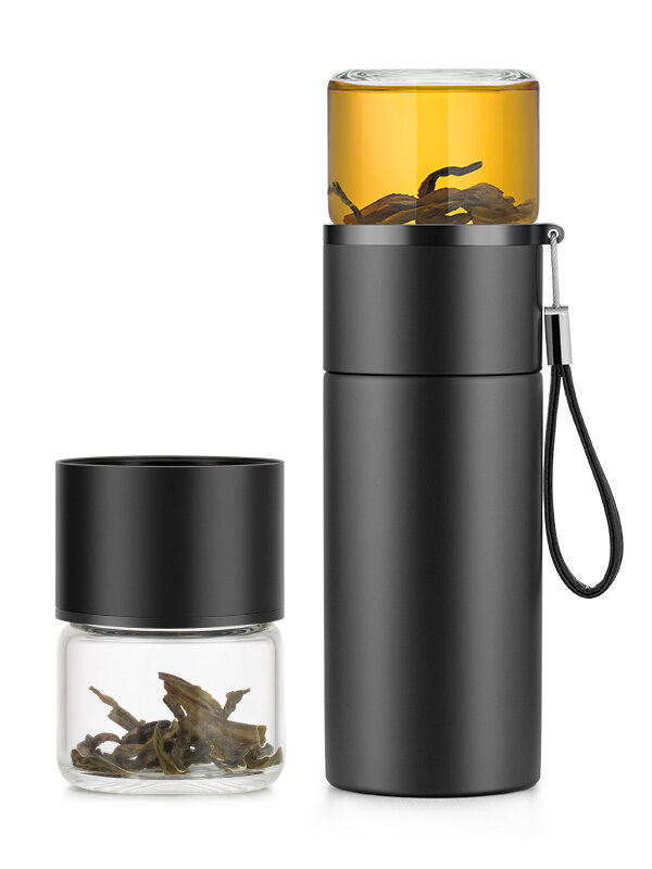 Вакуумная термокружка с двойными стенками из нержавеющей стали и чайной колбой, 300 мл, C008
