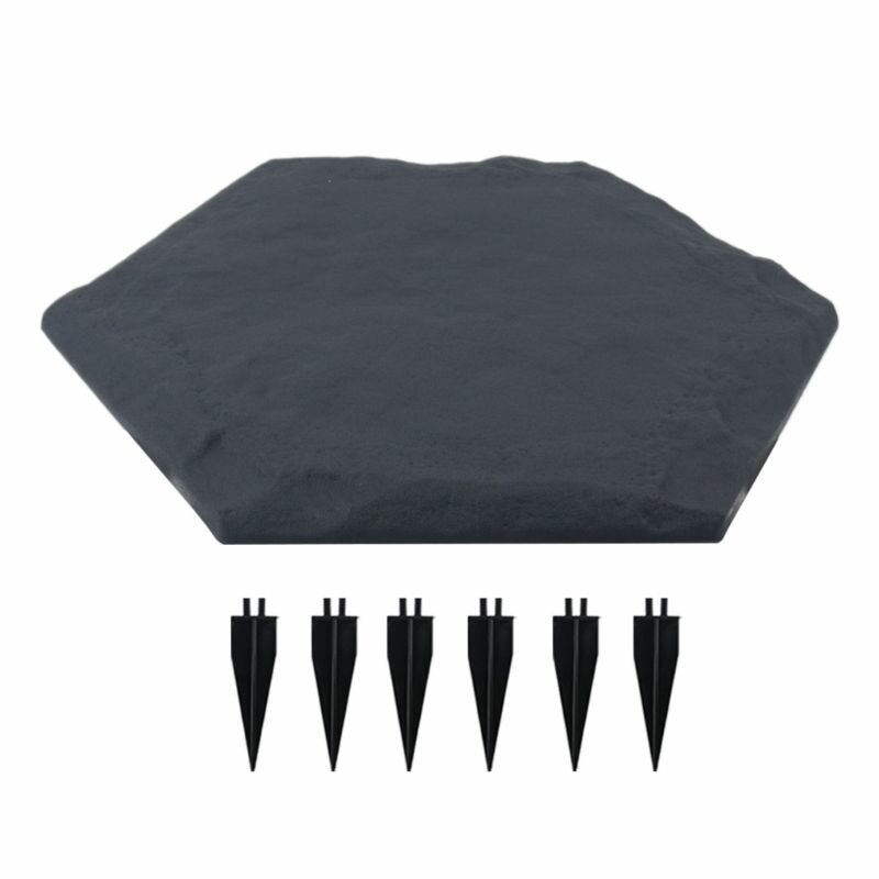 Матики для садовых дорожек "Каменная плитка", Черный голубой - Шестиугольник