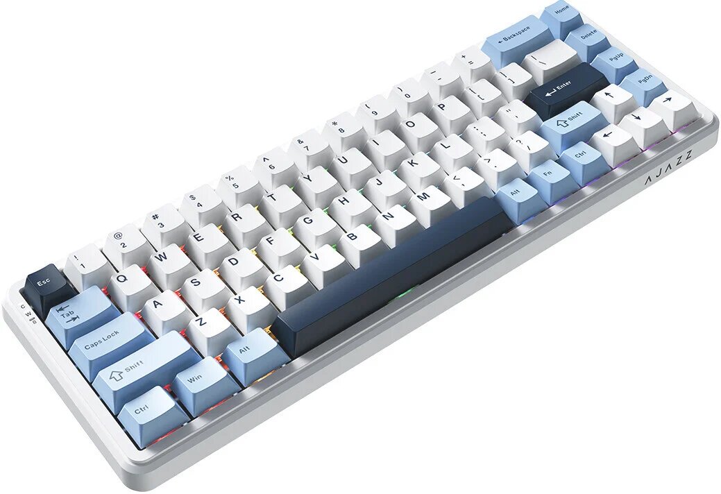 Клавиатура Ajazz AK680 Max (8+1K), игровая, механическая, подключение USB-A/радио/Bluetooth, подсветка, кириллица