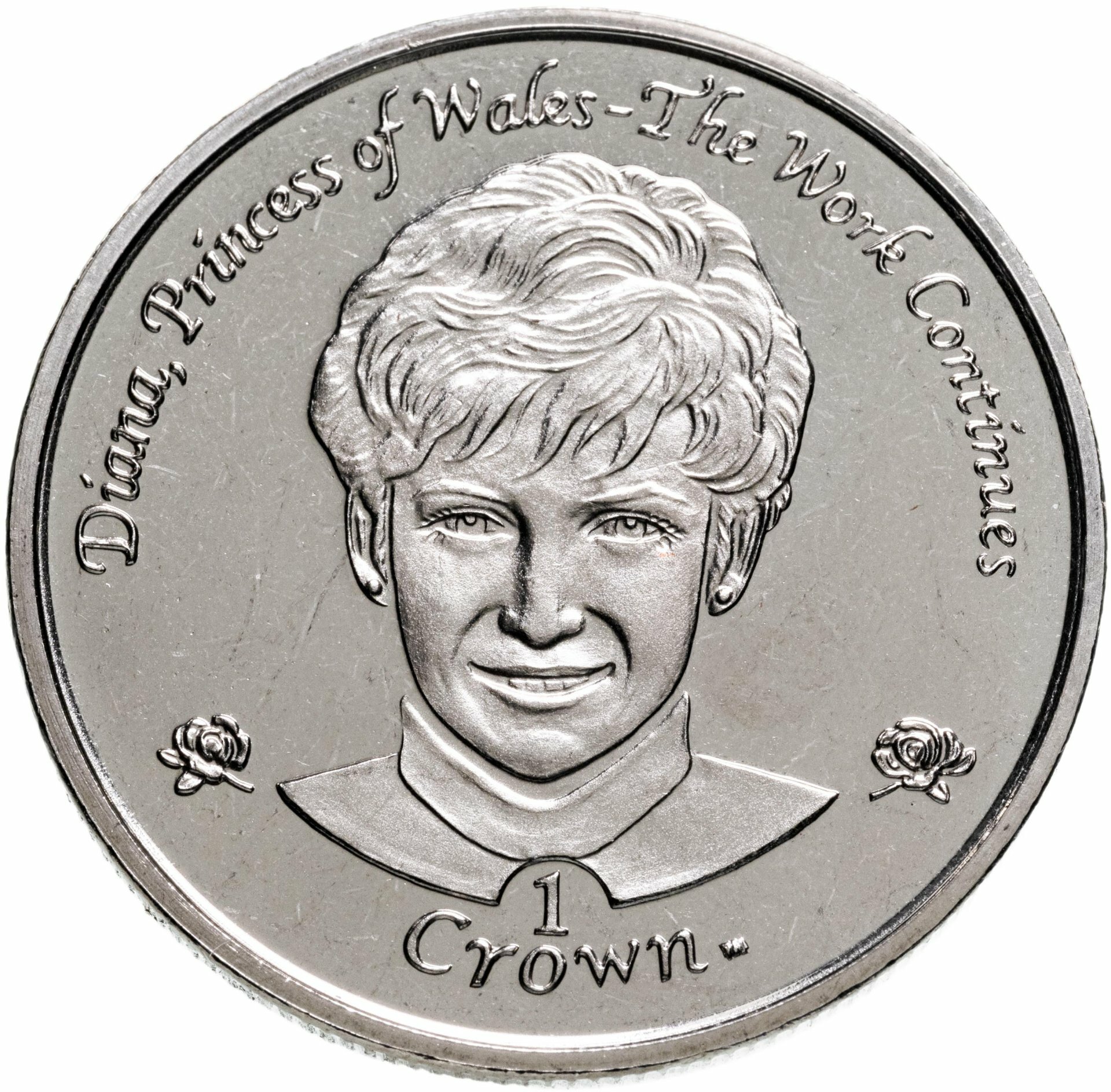 Остров Мэн 1 крона crown 2002 "Принцесса Диана", Мельхиор медь-никель, в сохранности UNC