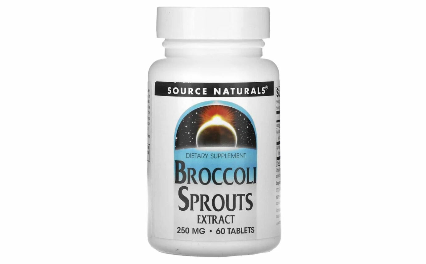 Source Naturals, Broccoli Sprouts Extract, Экстракт ростков брокколи, 60 таблеток (250 мг в 1 таблетке)