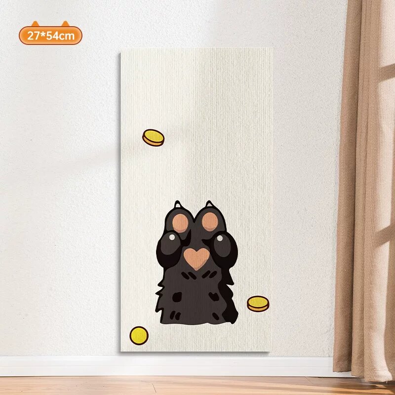 Cat Paw B Стиль Самоклеящаяся Наклейка для Стен для Котов - 27см x 54см, Нескользящая Поверхность, Прочная Защита от
