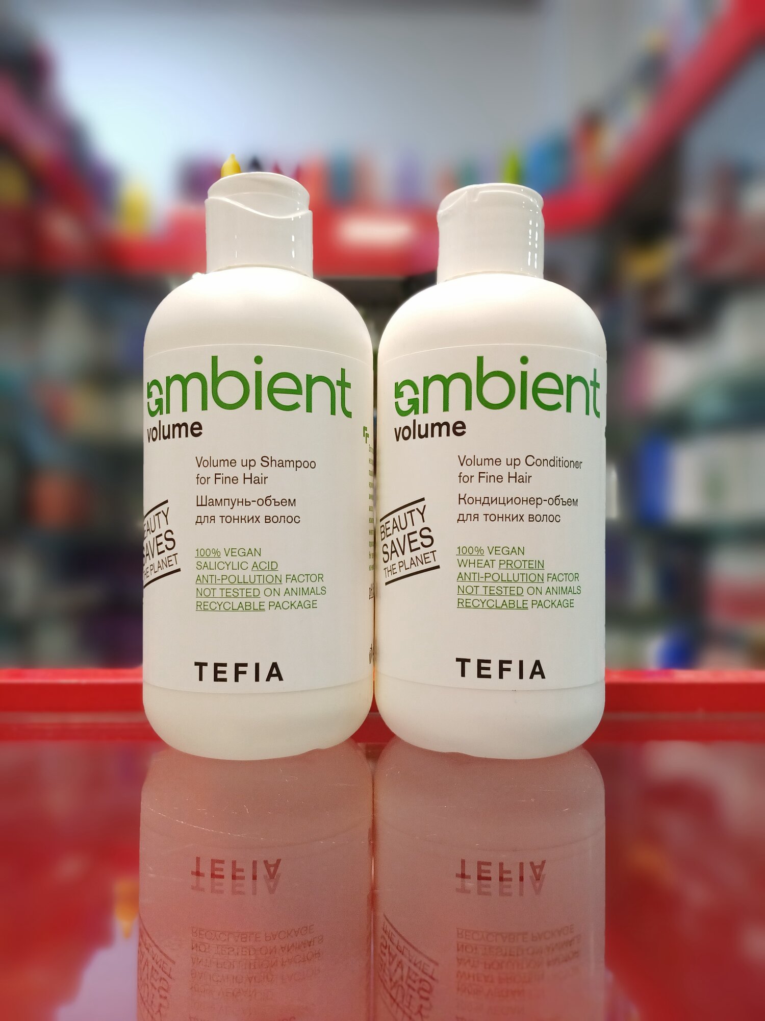 Набор для объёма тонких волос без силиконов AMBIENT Volume Tefia (шампунь 250 мл + кондиционер 250 мл)