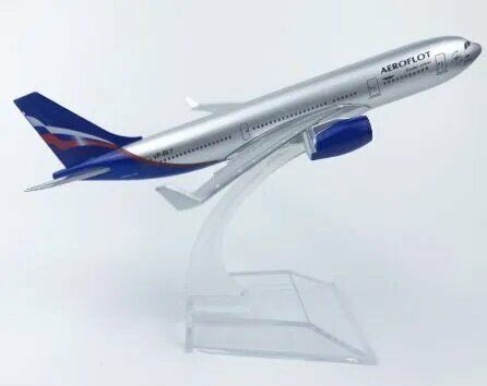 Игрушка самолёта Аэробус А330 аэрофлот, 20 см. металл.