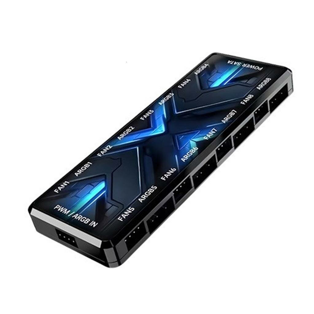Магнитный SATA хаб для вентиляторов и RGB с 8 разъемами, Обычный стиль