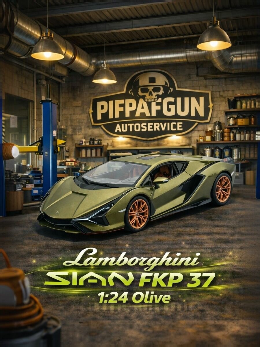 Машинка металлическая Lamborghini Sin FKP 37 1:24 бронза металлик инерционная, свет и звук, открываются двери/капот/багажник, подвижный спойлер, 3+