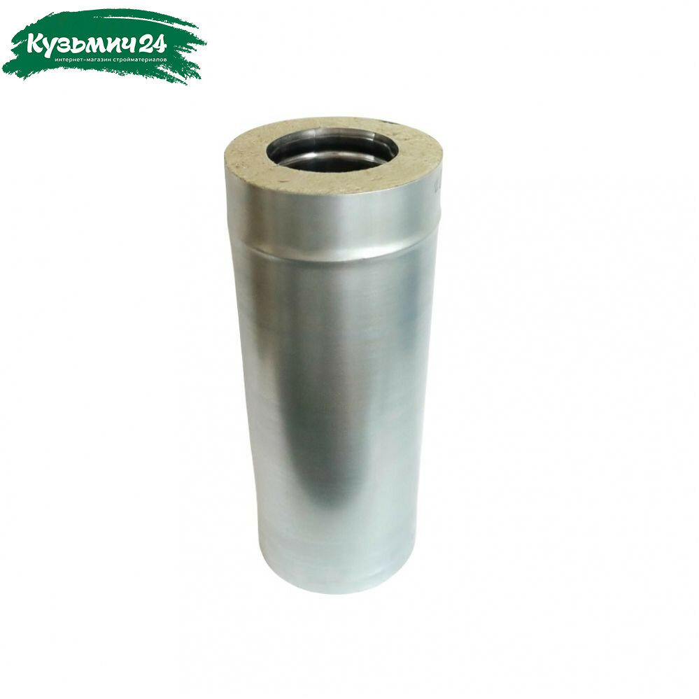 Труба для дымохода Дымоходофф ВН. С.150/230.55. К. ОО, 150х230 мм, оцинкованная сталь 0.5 мм, сэндвич-конструкция, 0.25 м, 1 шт