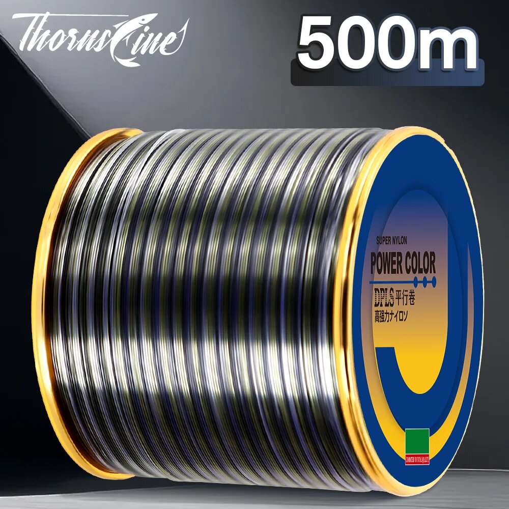 Многоцветная леска Thornsline 500 м, высокопрочная устойчивая к истиранию нейлоновая монофильная леска для снастей для морской рыбалки