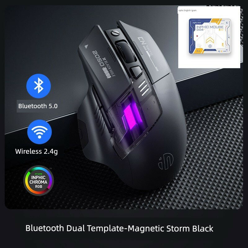 Беспроводная Bluetooth-мышь INPHIC A9 Discovery Edition, бесшумная, с двойным режимом работы, пятью уровнями