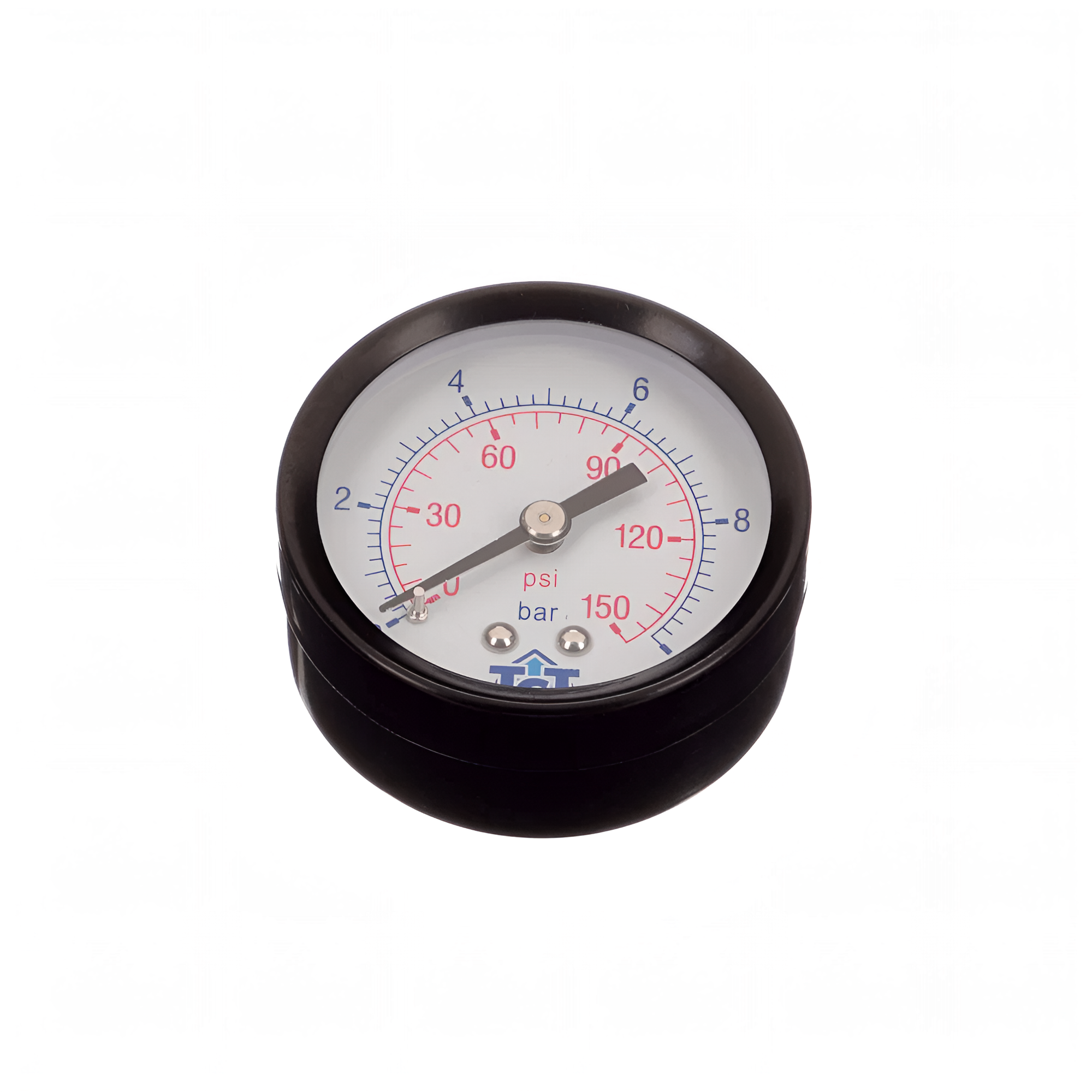 Манометр TST, аксиальный, сталь, латунь и стекло, 10 бар, 1/4"*50 НР (Гориз)