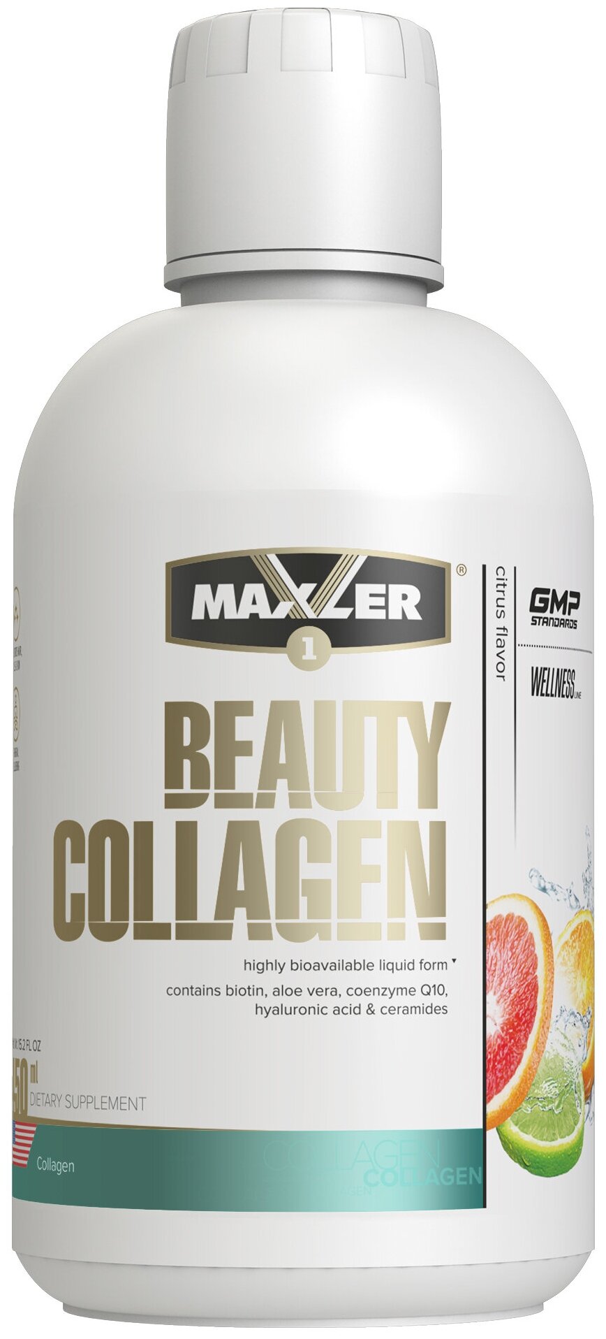 Beauty Collagen Maxler, гидролизованный коллаген, цитрусовый вкус, 450 мл