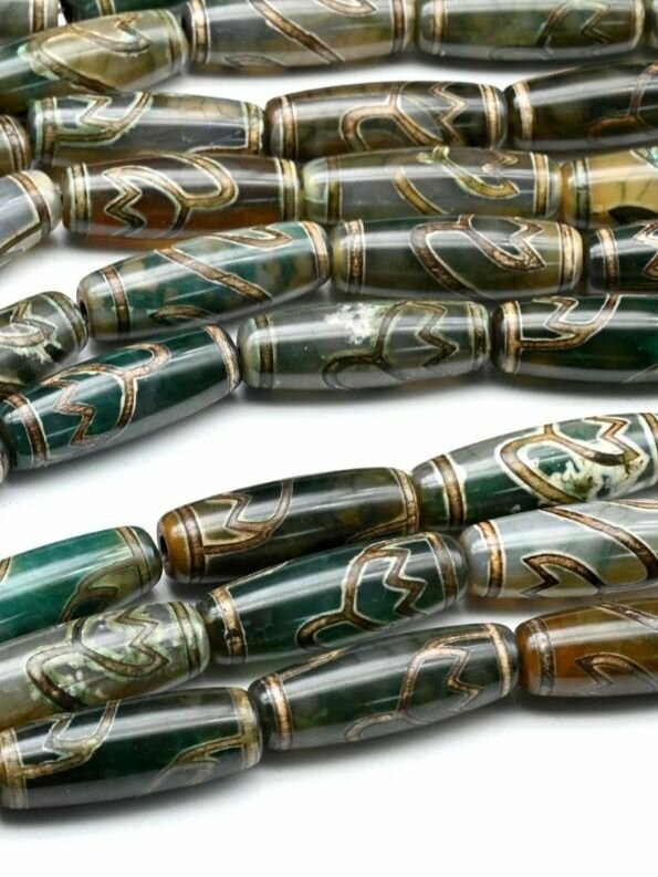 Бусина Дзи / Лотос / Агат / 1 шт