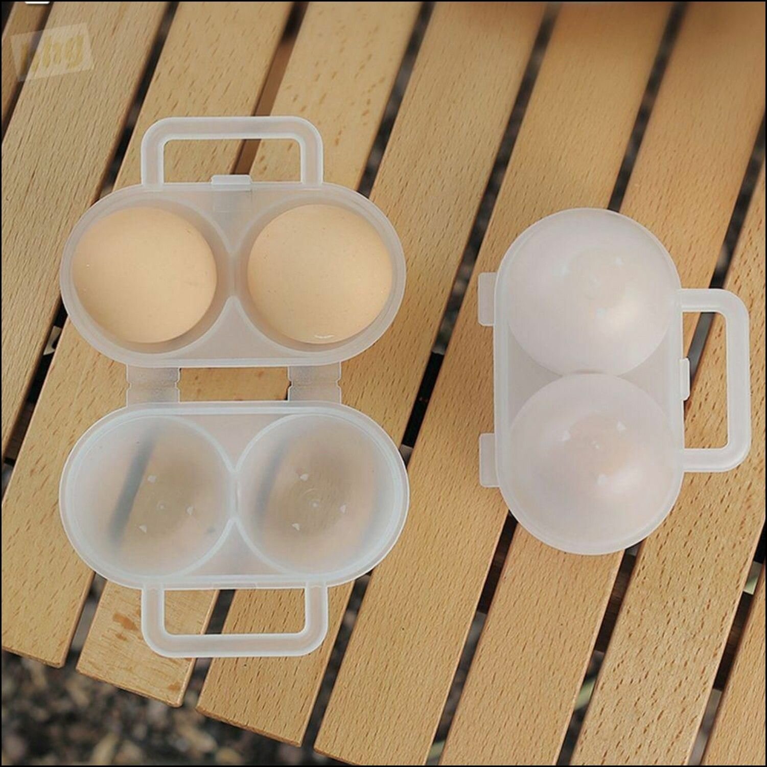 Картонная коробка для яиц с 2 отделениями, удобная прозрачная коробка для кемпинга и переноски (2 шт.)