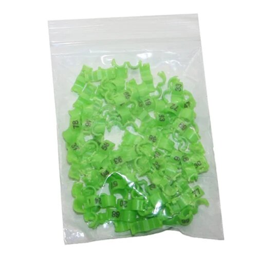 Кольца для попугаев пластиковые 100 шт Изумрудный, Inner diameter 3mm, green