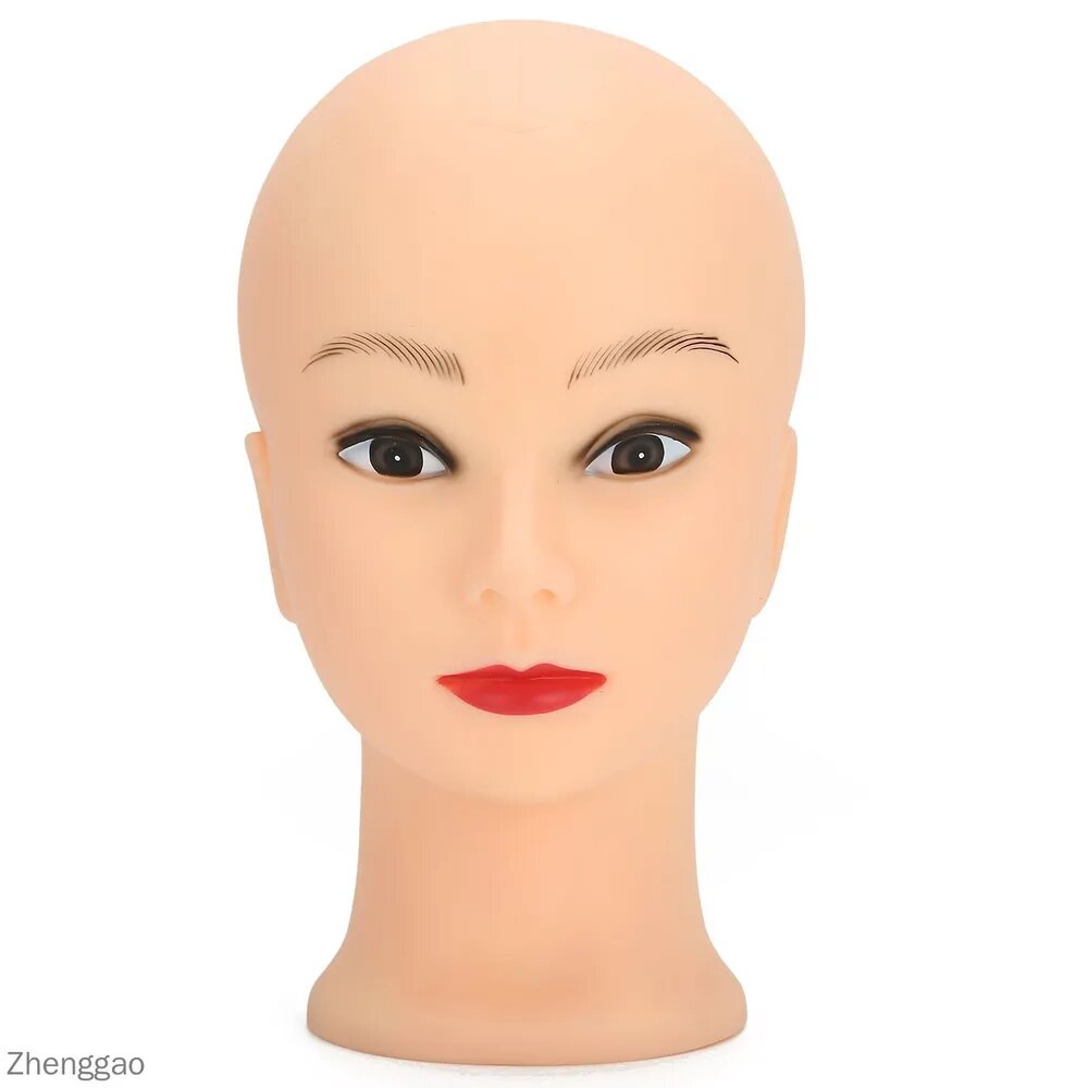 Голова манекена для макияжа 52 см с дисплеем для парика и шляпы, лысая тренировочная голова для визажистов, реалистичный оттенок кожи