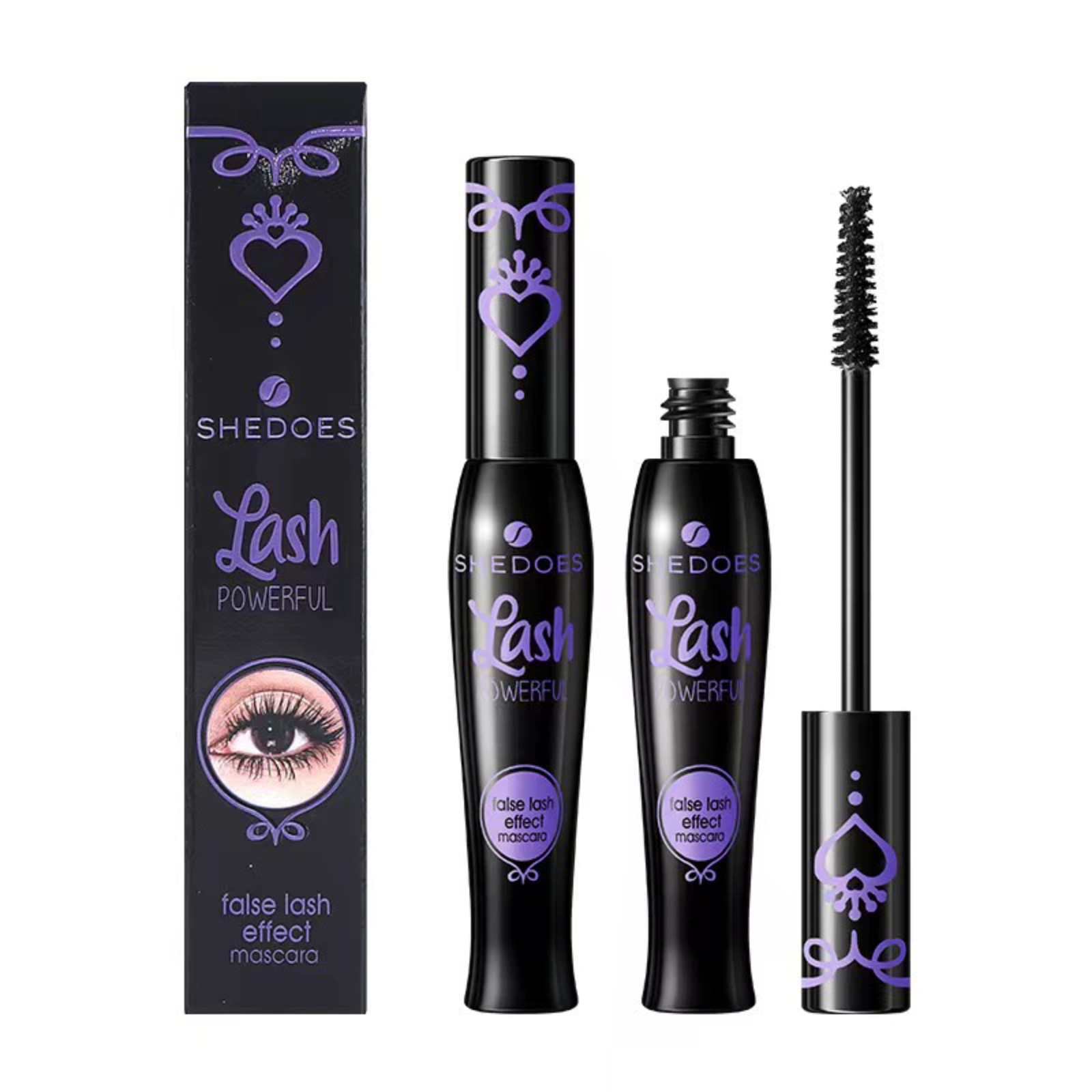 Shedoes Waterproof Sweatproof Volumizing Lengthening Curling Smudge- Trio Mascara