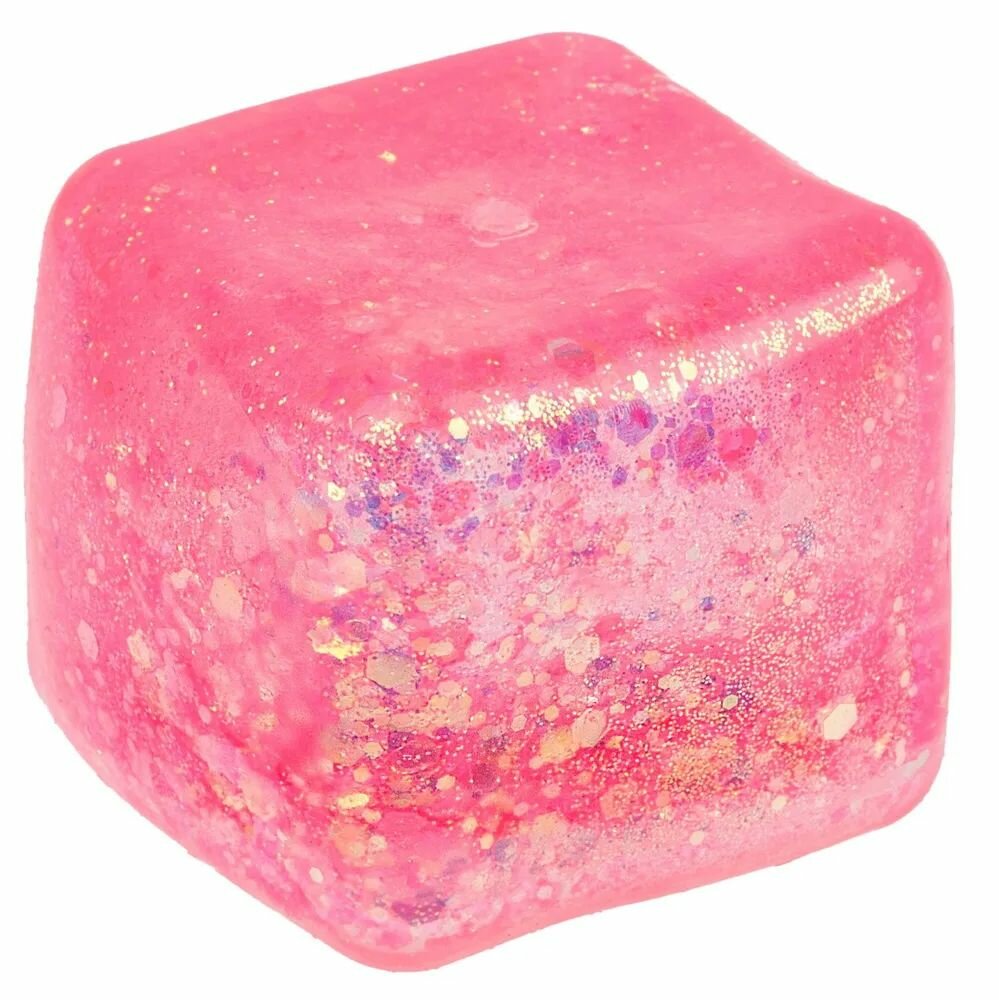 Кубик-антистресс 1 Toy "Pink Q-Bomb", полимер, для снятия давления, розовый